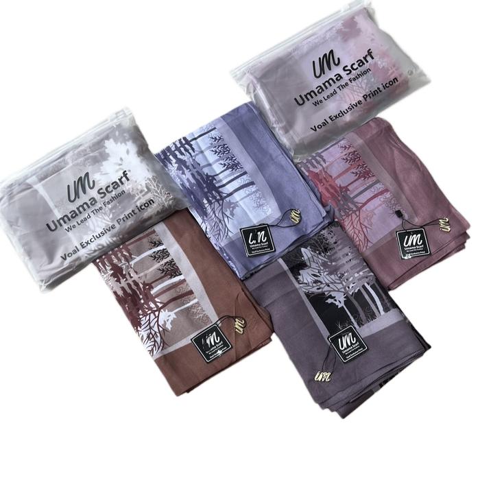 Promo (BISA SERAGAM) UMAMA Hijab Segi Empat Motif Icon Metal Logo Free ...