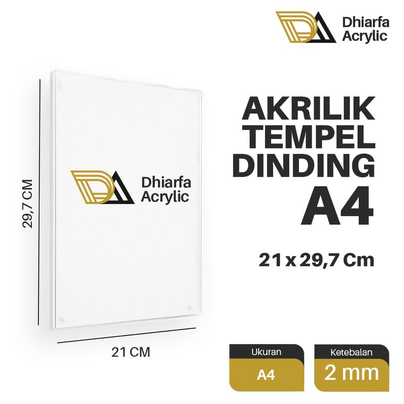 Tempat Brosur Tempel / Poster Tempel Akrilik A4 | Sign Holder Dinding ...
