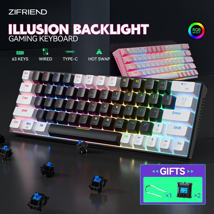 Jual ZIFRIEND KA646 63 keys All Keys an-ti ghosting RGB Backlight USB ...