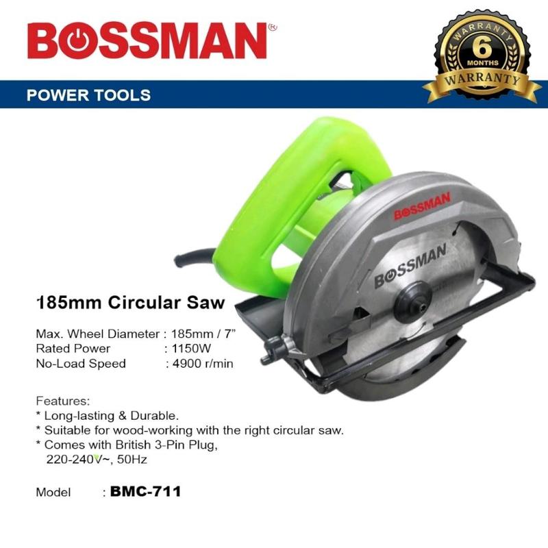 BOSSMAN BMC-711 7" 185mm Circular Saw Mesin potong kayu - TikTok Shop ...