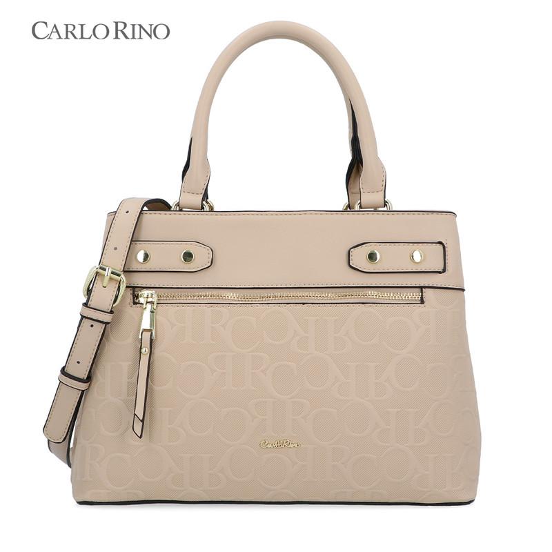 Carlo Rino Celeste Embossed Top Handle - Khaki - TikTok Shop Malaysia