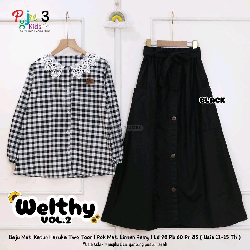 New Welty set rok kids setelan anak remaja perempuan usia 9-14tahun ...