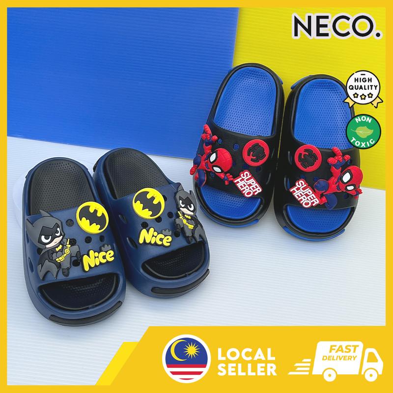 NECO. Sandal Budak Lelaki Superhero Comel | Kasut EVA Lembut - TikTok ...