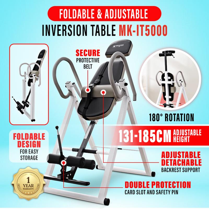 FitExperte Foldable Inversion Table with Inversion Control Knot 180 ...