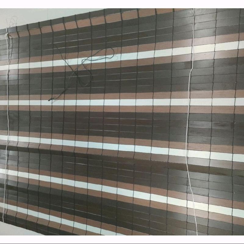 Kerey Tirai Outdoor PVC Motif Putih Garis Tahan Lama dengan Tali - Shop ...