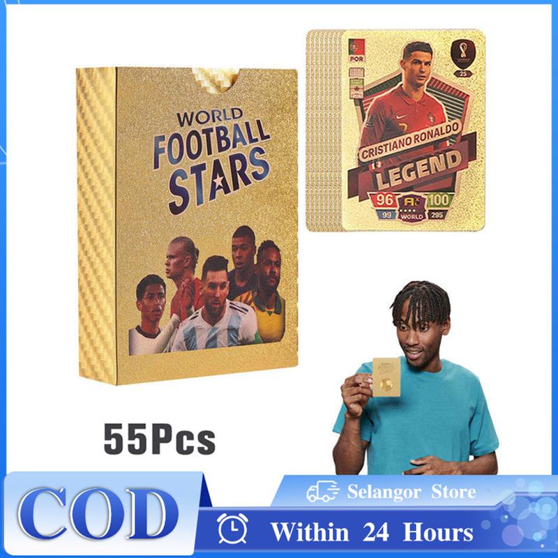 55Pcs/Box Football Cards Games Football Player Fan Cards 55 Sheets ...