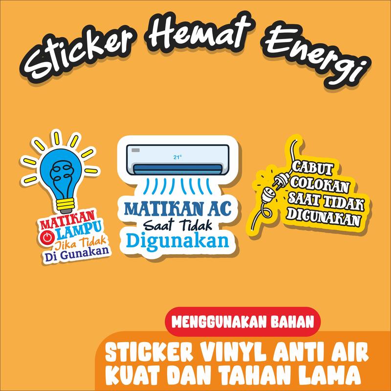 Seticker Hemat Energi Matikan lampu, Matikan Ac, Cabut colokan - Shop ...