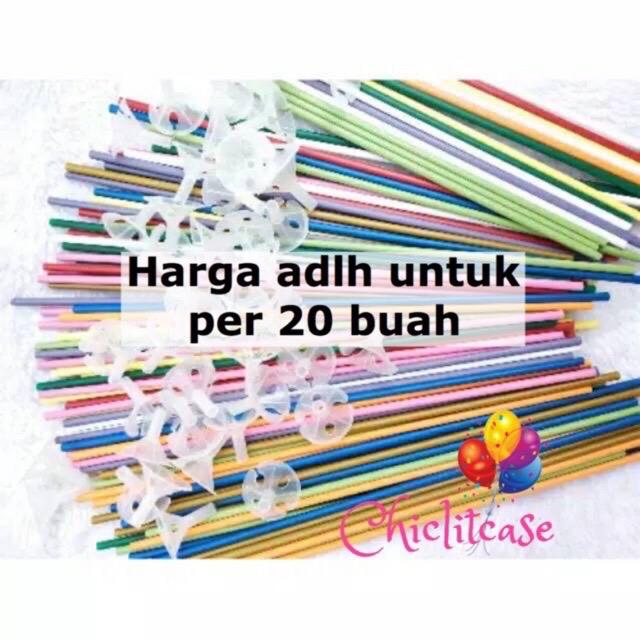 Tangkai balon/pegangan balon+cup/stick stik balon latex/gagang balon ...