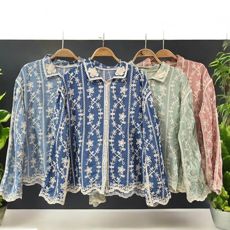 Zala & Co. Woman Floral Sulam Blouse - BLS003 - TikTok Shop Malaysia