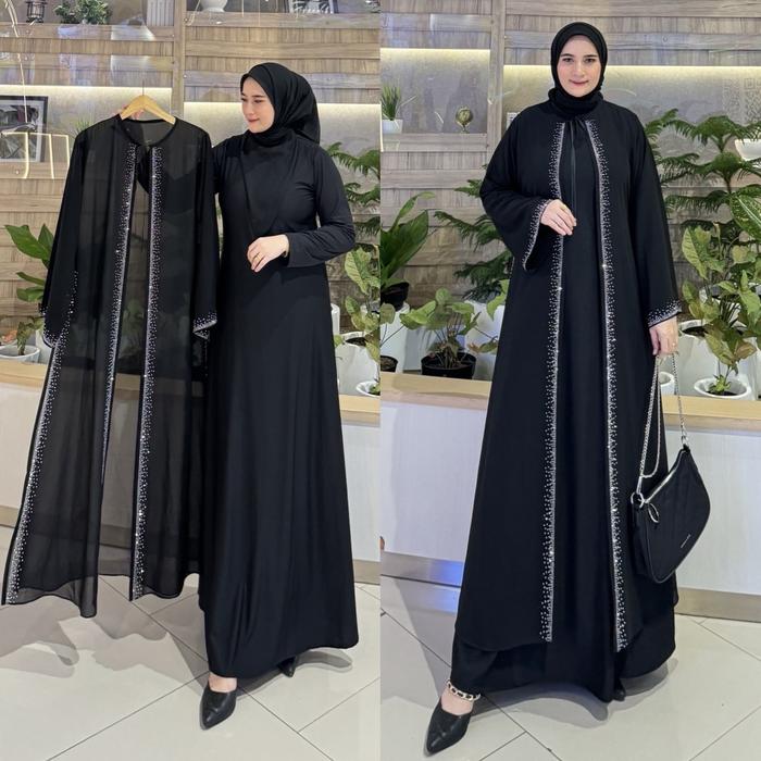 Promo 1 SET GAMIS ABAYA TURKEY OUTER PITA VARIASI PAYET SILVER DAN ...