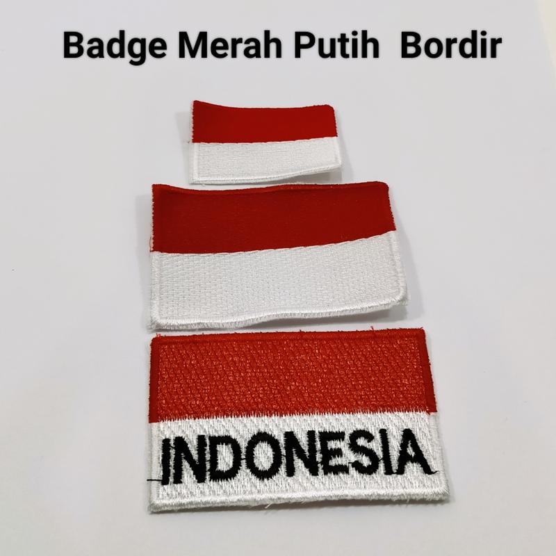 Bed/Badge Merah Putih Bordir Bendera Indonesia Kualitas Tebal - Shop ...