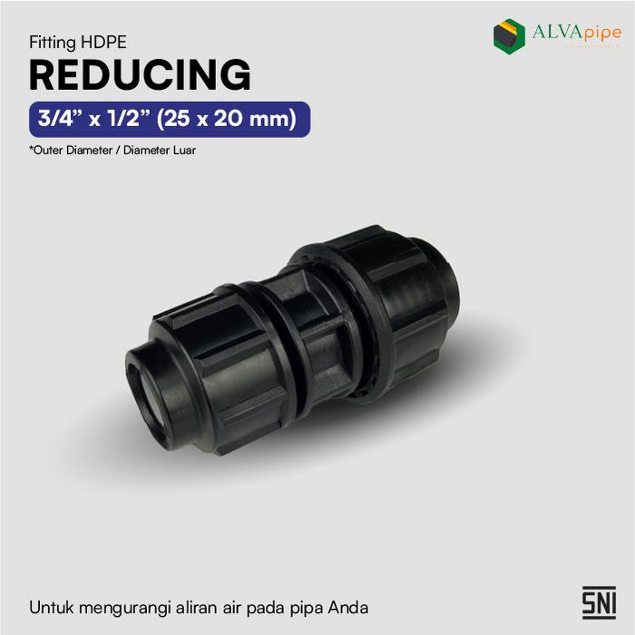 Jual Fitting Pipa HDPE ALVApipe Reducer 3/4" x 1/2" (25mm x 20mm) - Kab ...