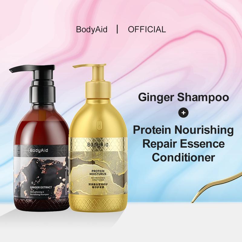 (SALE)-BodyAid Ginger Extract Shampoo+Protein Moisturize Conditioner ...
