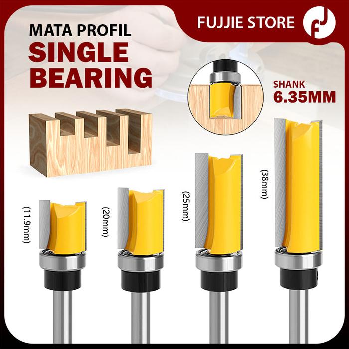 Jual Mata Profil Lurus Bearing Bawah Flush Trimmer Straight Bits As 6 ...
