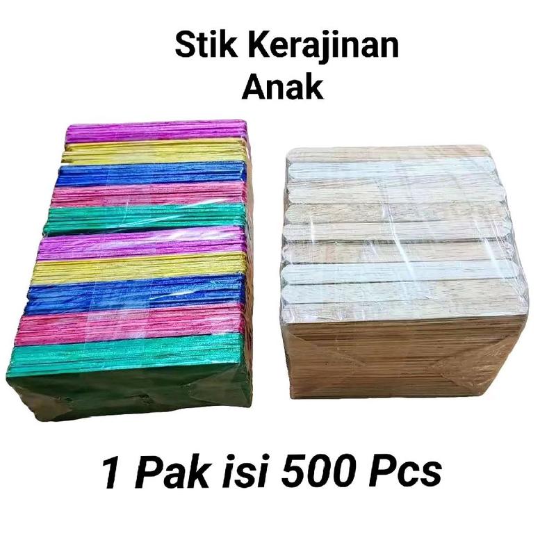 1 Pak Stik Es Krim Kayu Isi 500 Pcs POLOS & WARNA - Shop | Tokopedia