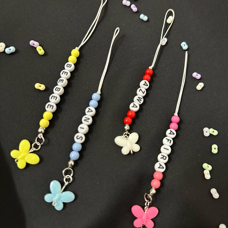 CUSTOM NAME KEYCHAIN / PHONE STRAP ( BUTTERFLY) - TikTok Shop Malaysia