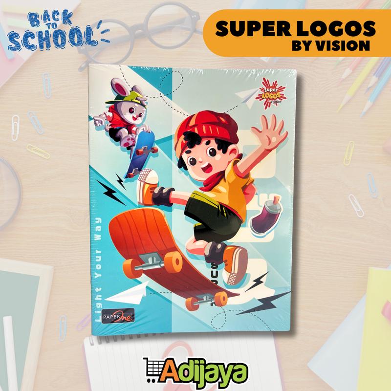 SUPER LOGOS BY VISION BUKU TULIS VISION SAMPUL KARATER 38 Lembar - 1 ...