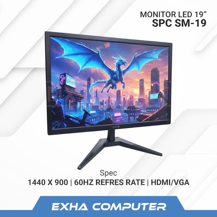 Jual LED Monitor SPC 19 Inch Full HD Input HDMI VGA SM-19HD - SM-19 ...