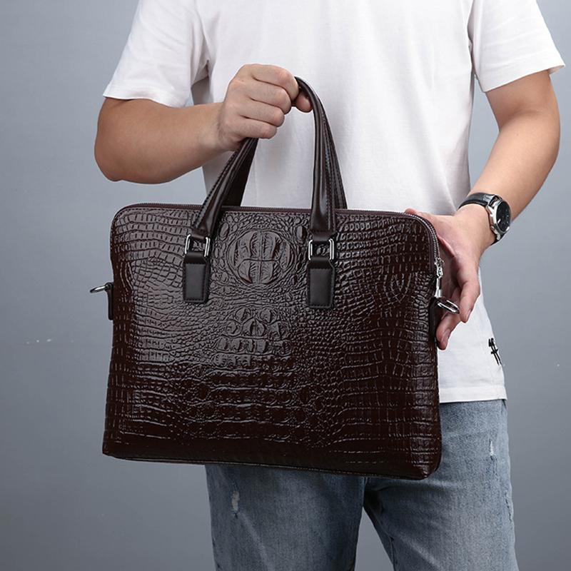 Double Layer Men's Handbag Men's Briefcase Handbag Shoulder Bag ...