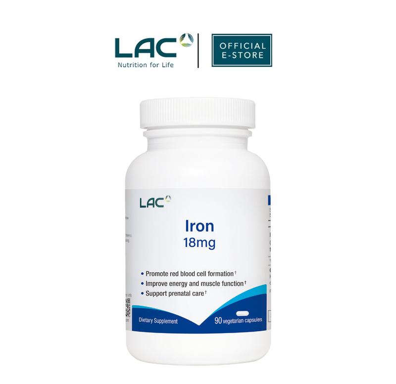 LAC Iron 18mg (90 vegetarian capsules) - red blood cell production ...