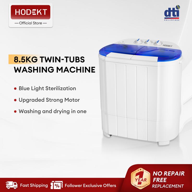 HODEKT Twin-Tubs Washing Machine 2 In 1 Portable Washing Machine ...
