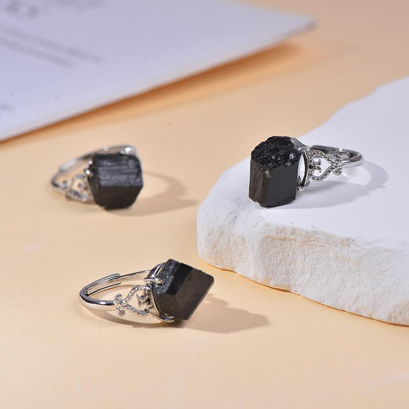 Cincin Tembaga, Alamiah dan Tulen, dengan Turmalin Hitam, Cincin ...