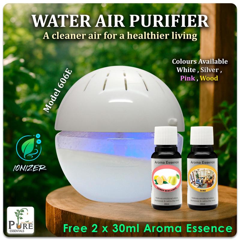 【Pure Essentials】 606E 800ml Water Air Purifier c/w 2x 30ml Aroma ...
