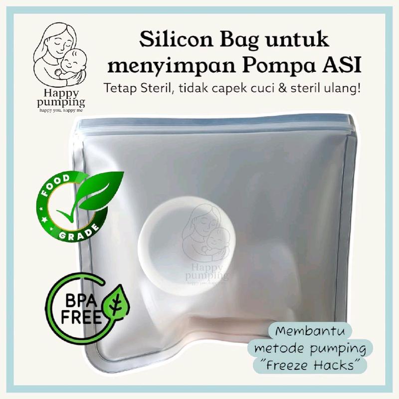 Silicone bag alat pumping / Ziplock Silicone penyimpanan corong pompa ...