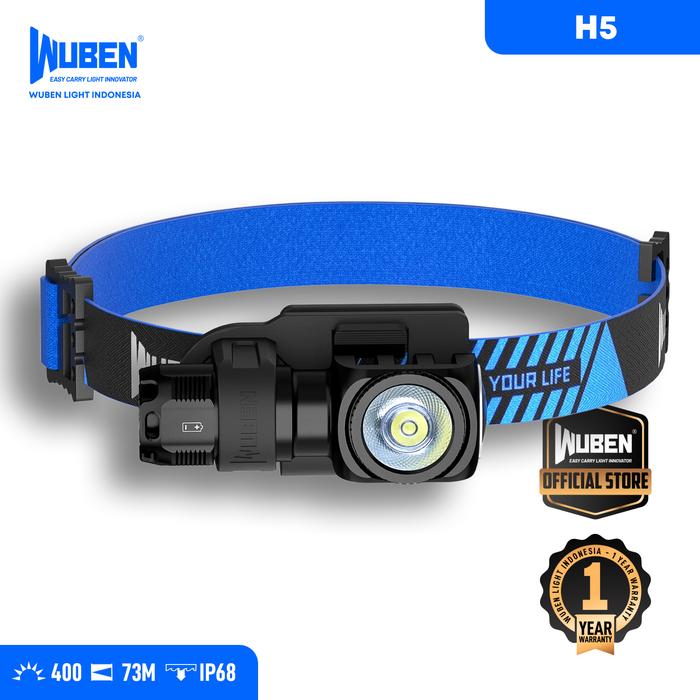 Promo Wuben H5 Best Rechargeable LED Hiking Headlamp Flashlight Senter ...