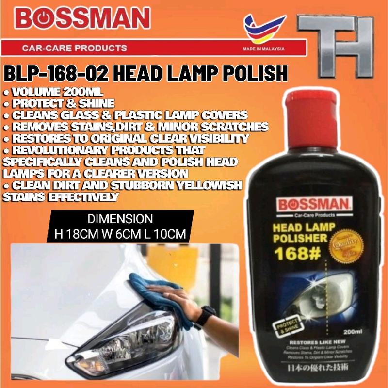 Bossman 200ml BLP-168-02 Car Head lamp Polisher + Rubber Gloves ...
