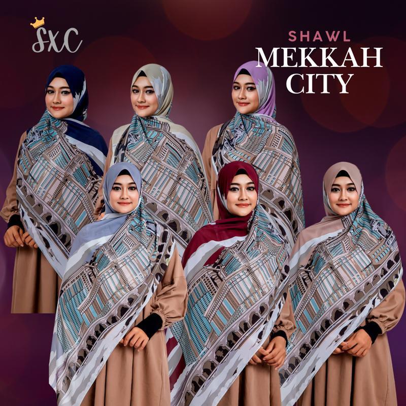 SXC - Mekkah City Shawl - High Quality Chiffon - TikTok Shop Singapore