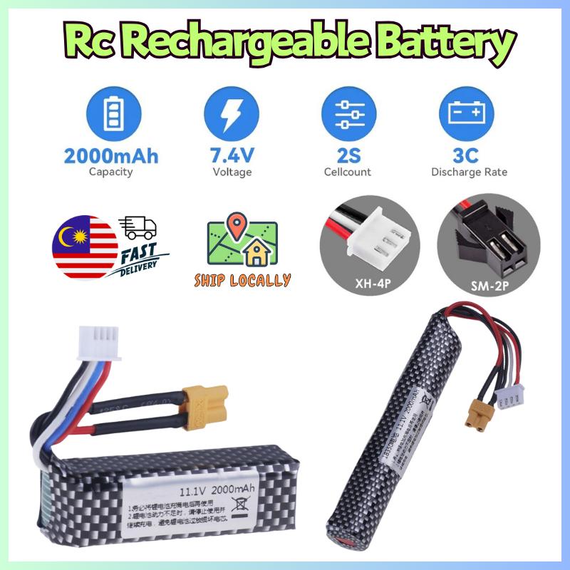 11.1V/7.4V Bateri RC Rechargeable Lithium Battery Remote Control ...