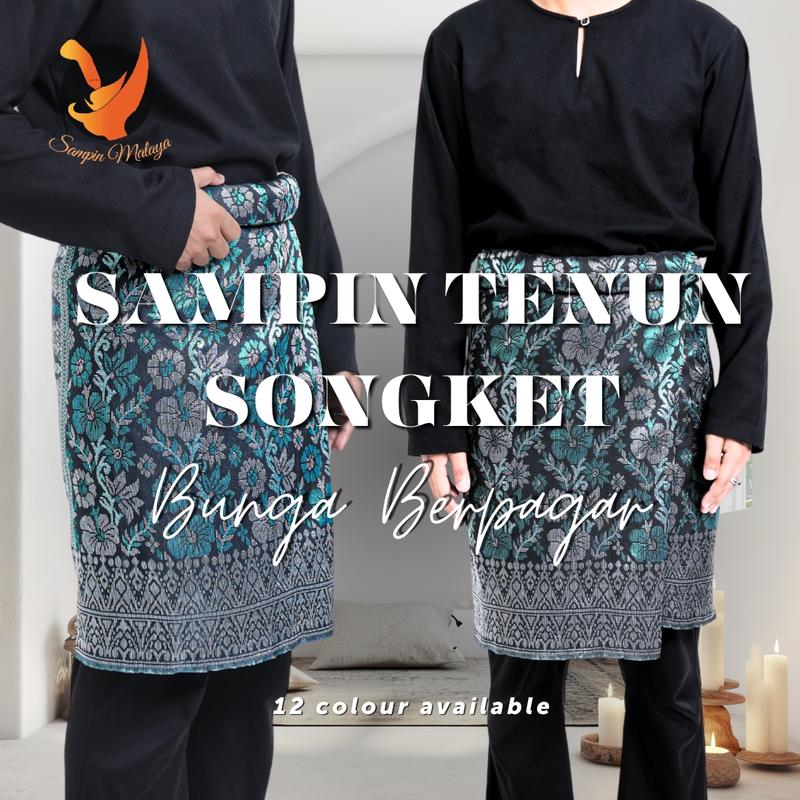 SAMPIN MALAYA Sampin Tenun Songket Bunga Berpagar Polyster 2.25 ...