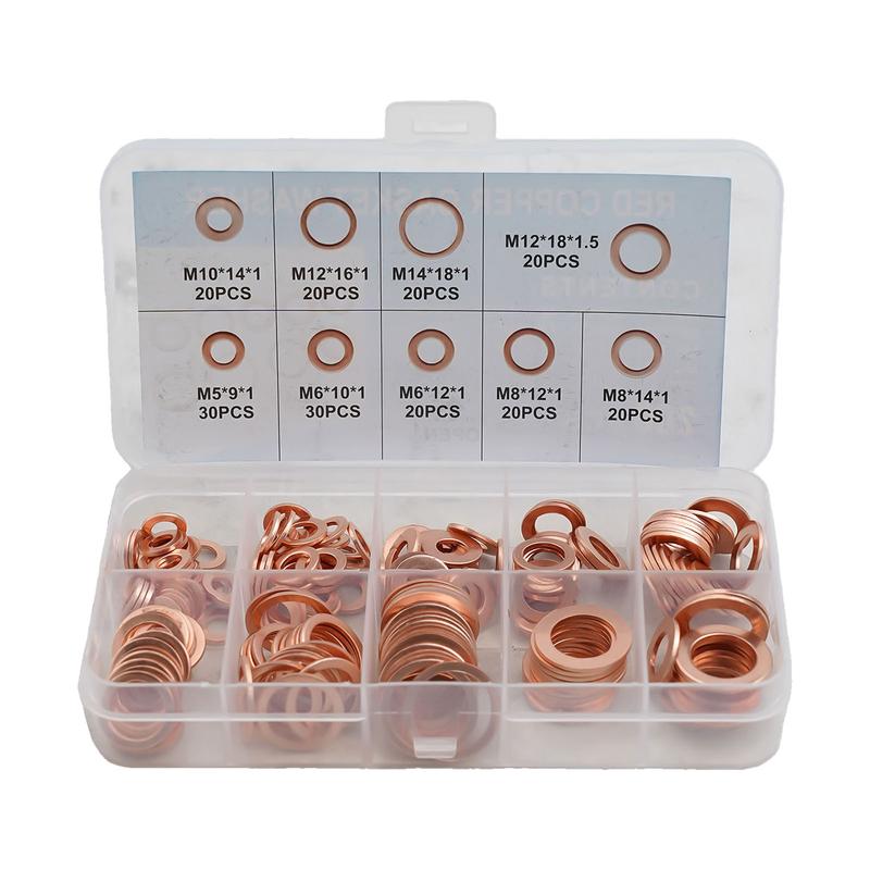 200pcs M5/M6/M8/M10/M12/M14 O-cincin Tembaga Metrik Pencuci Memasang ...