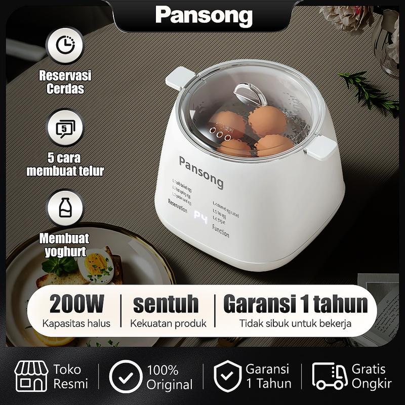 Pansong Electric Egg Boiler Stainless Steel Plastic Double Layer - Shop ...
