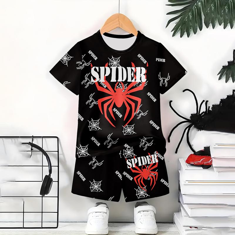 Set Baju-T Kanak-kanak, Labah-labah Merah, Fesyen, Pakaian Superman ...