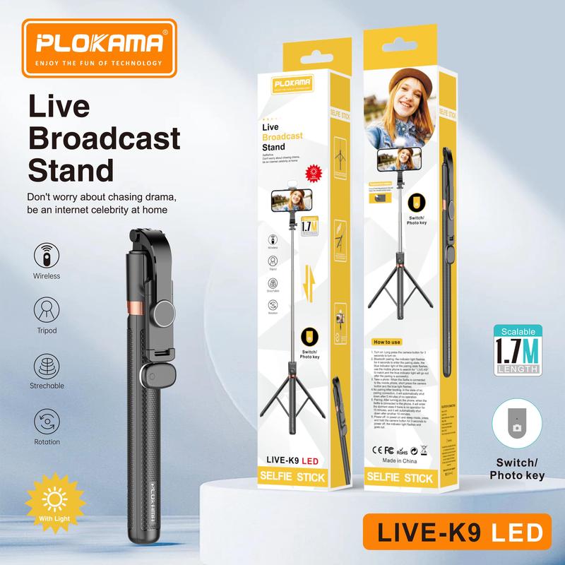 Tongsis Tripod Bluetooth 1.7 Meter 4 IN 1 LK9 Led Selfie Stick - Shop ...