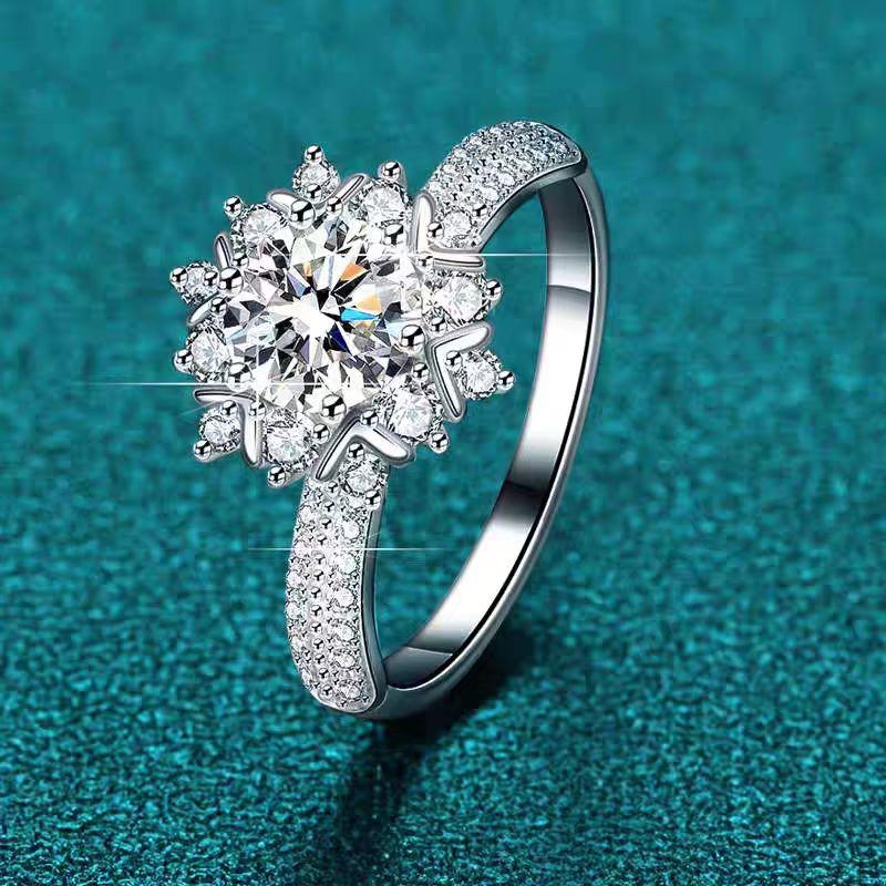 First Snow Princess S925 Silver plated platinum Mosan diamon - TikTok Shop Singapore