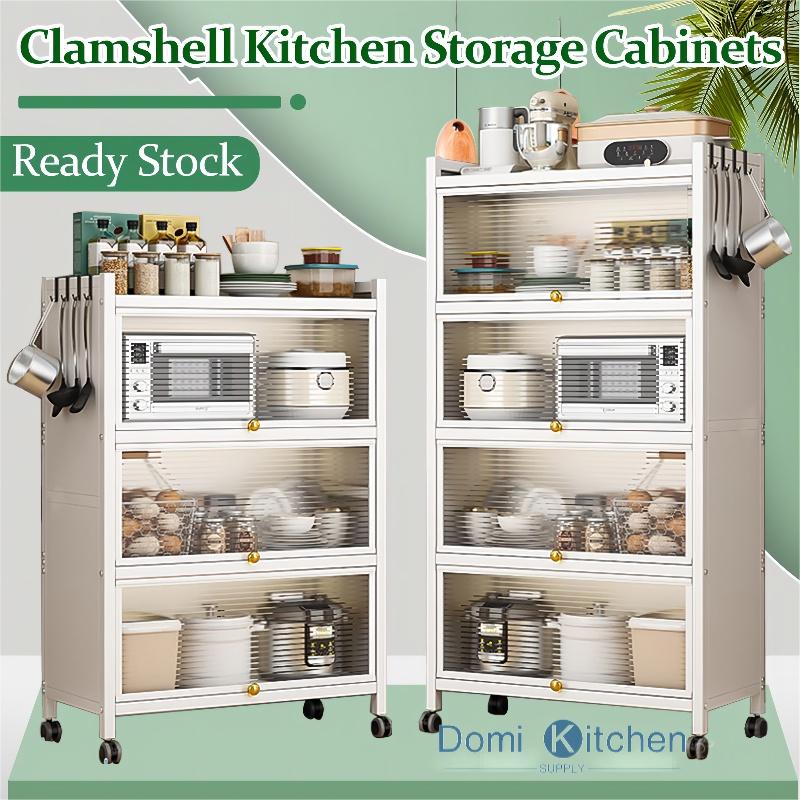 Kitchen Cabinet 5 Layers Storage Rack Floor Shelf With Door For ...