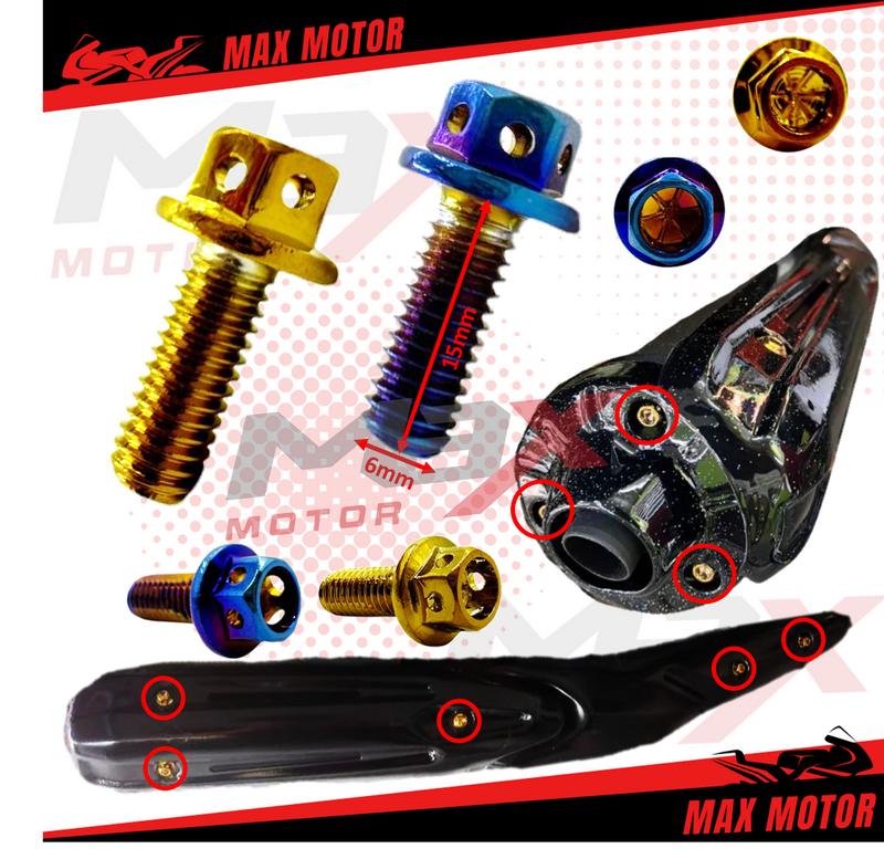 Screw Skru Alloy Titanium Gold Exhaust Cover Muffler End Cap - TikTok ...