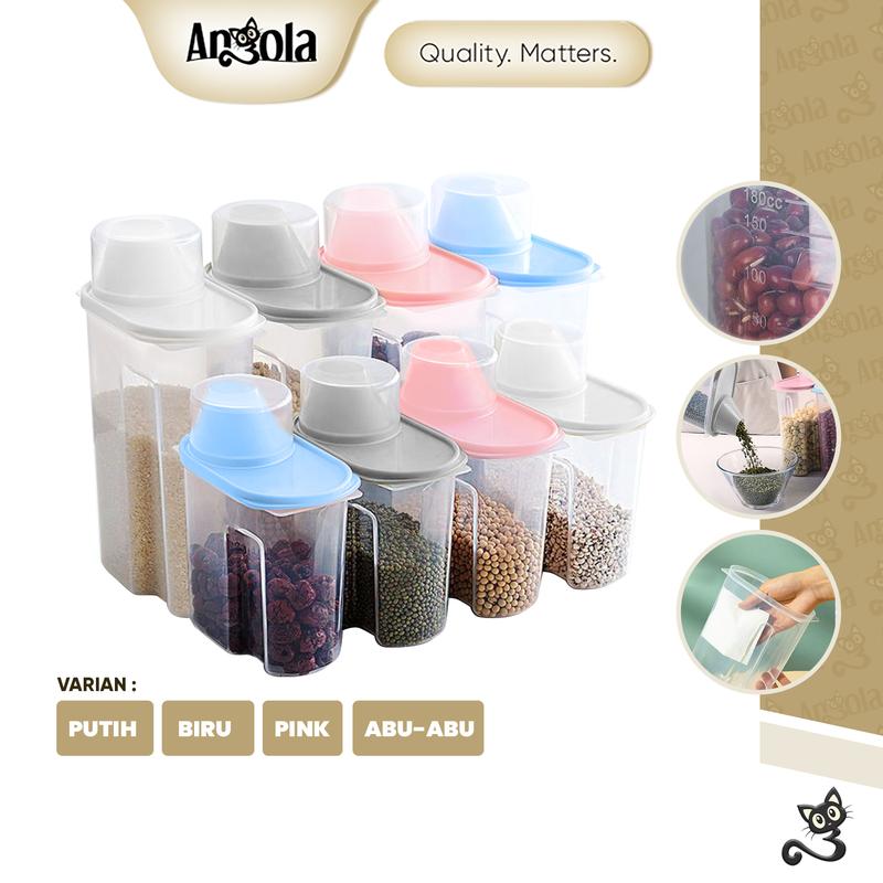ANGOLA Storage Jar Tempat Penyimpanan Cereal/Beras Kontainer - Shop ...