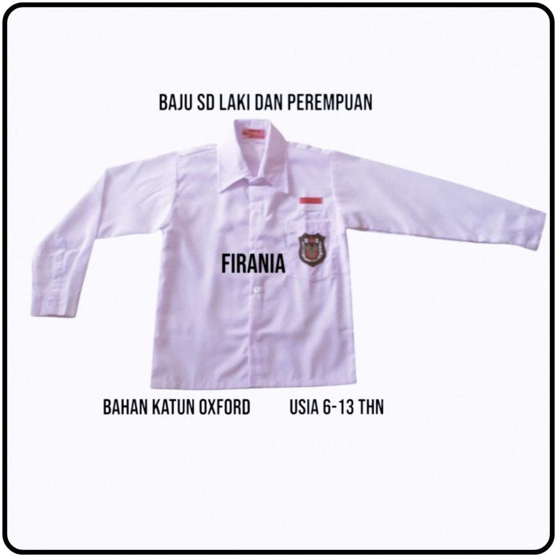 Baju Seragam Sekolah SD Putih Lengan Panjang laki laki dan perempuan ...