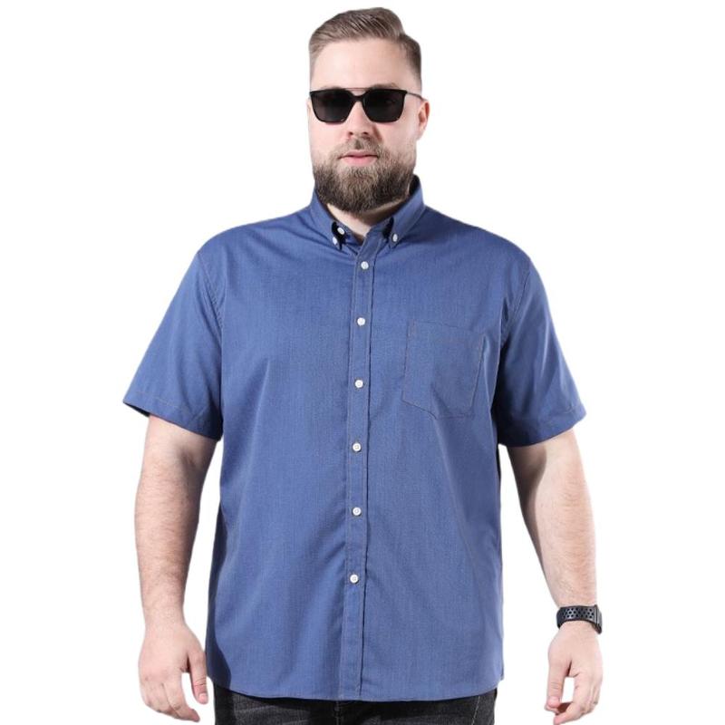 Plus Size 10XL Denim Shirt Men Summer Oversize Short-sleeve - TikTok ...