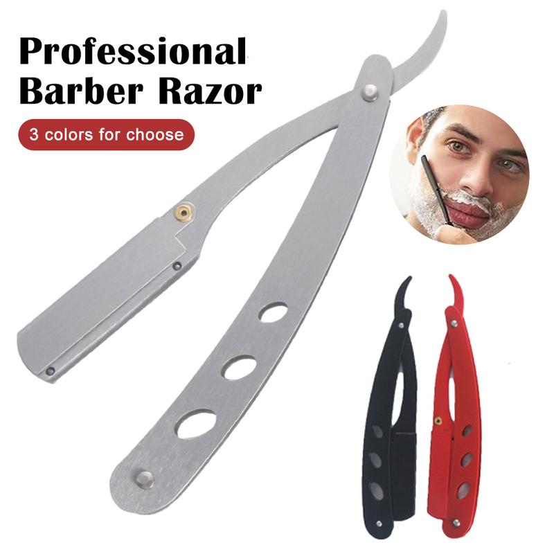 Folding Barber Razor Shaver Edge Manual Steel Trimming Beard - TikTok ...