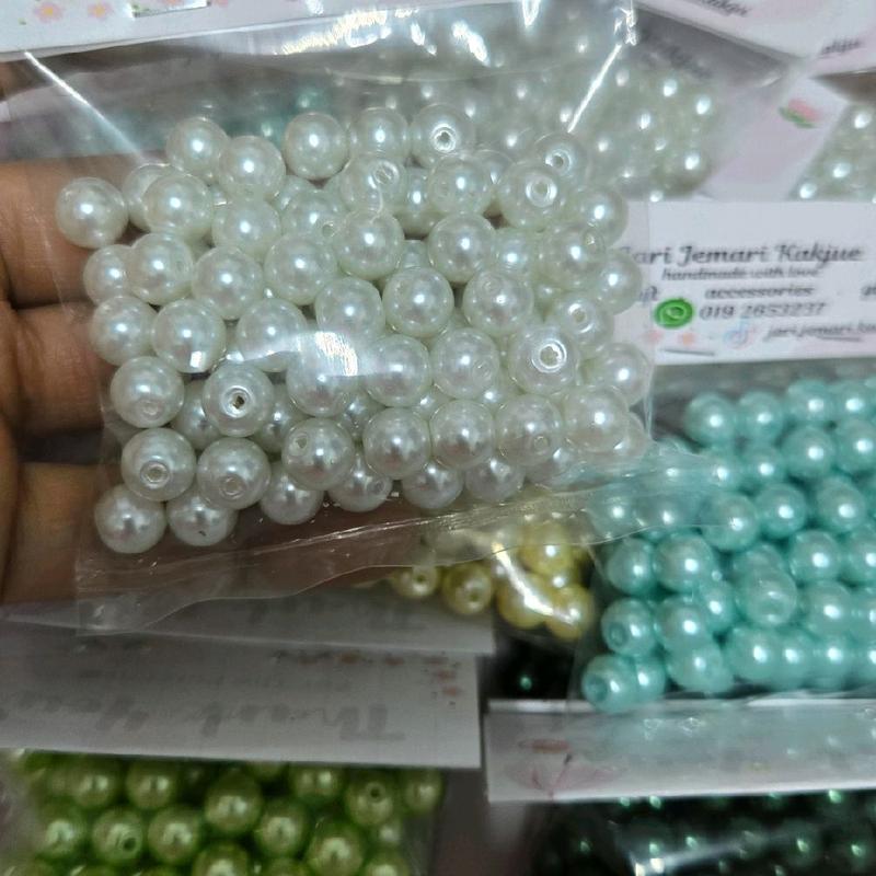Manik Glass Pearl 8mm dan 6mm - TikTok Shop Malaysia