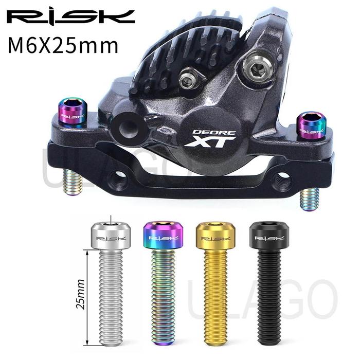Jual RISK baut M6x25 Titanium bolt caliper brake disc Kaliper Sepeda M6 ...