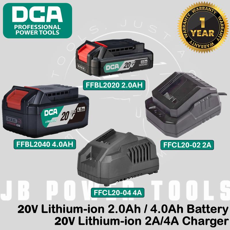 DCA 20V 2.0Ah / 4.0Ah Lithium-ion Battery & 2A/4A Fast Battery - TikTok ...