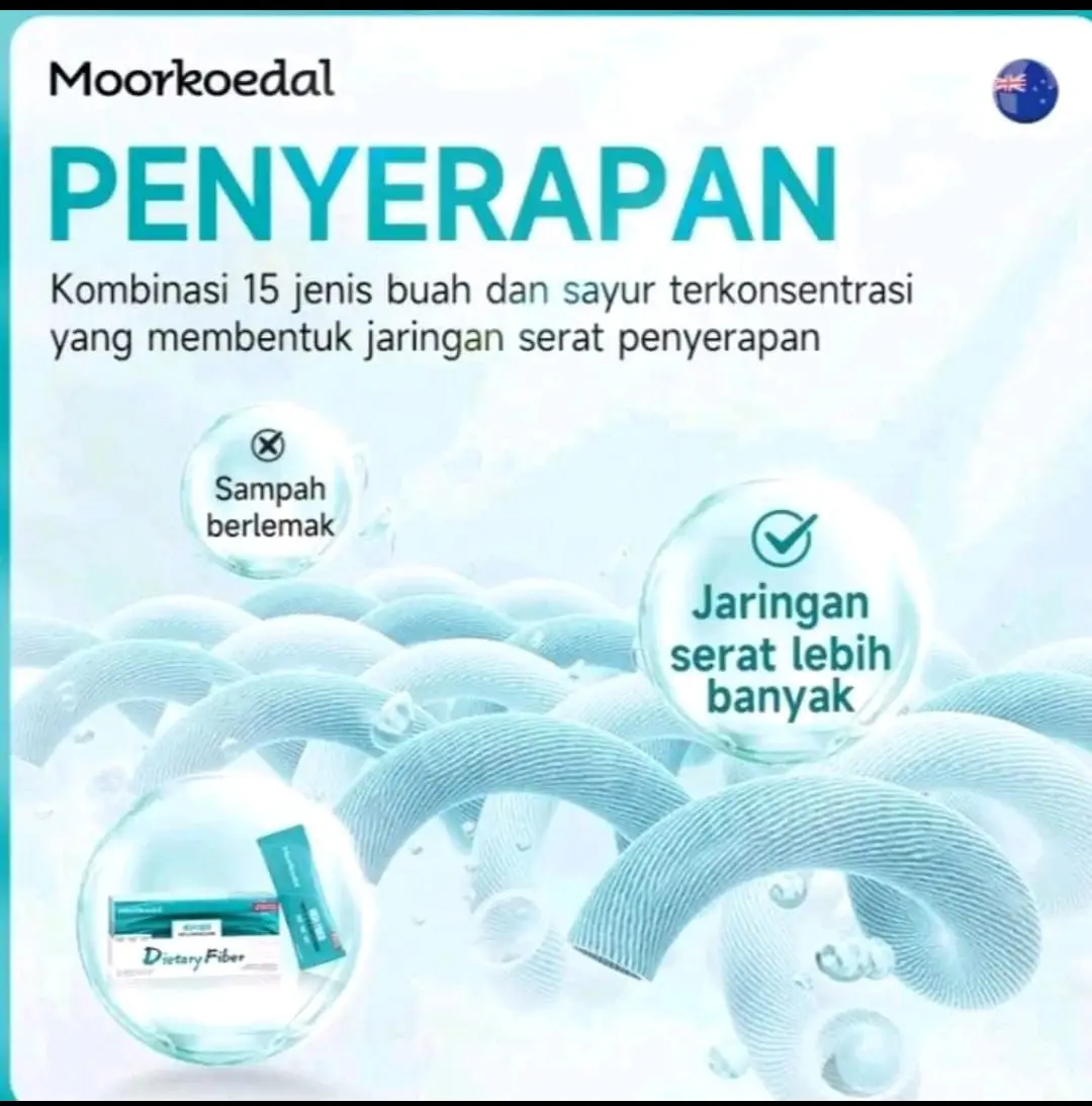 MOORKOEDAL Dietary Fiber Minuman Serat Makanan-Pembersih usus-Sembelit ...