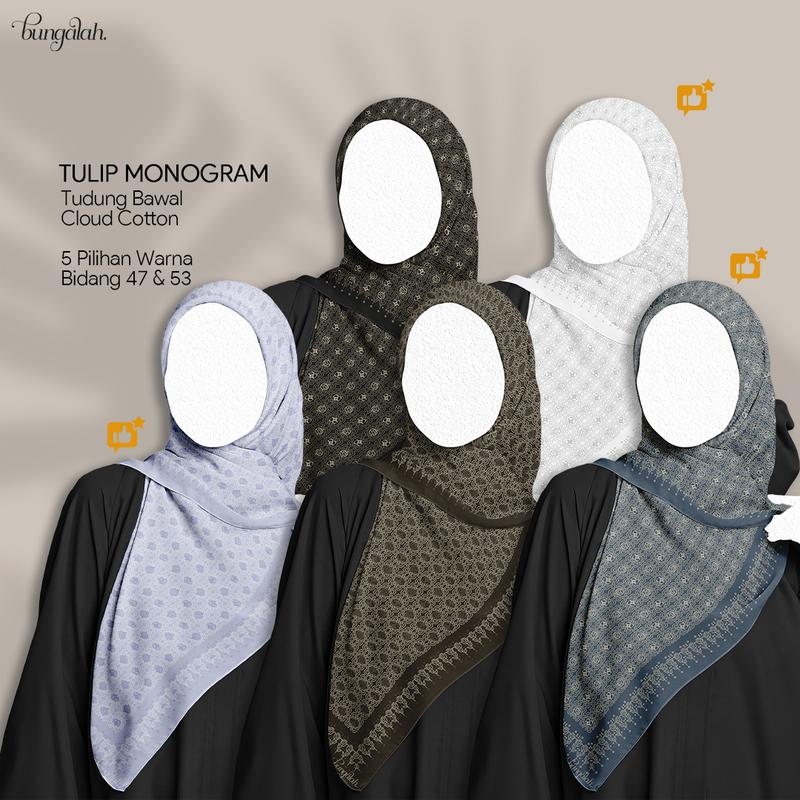 BUNGALAH Premium Voile Tudung Bawal Printed Cloud Cotton Tulip - TikTok ...