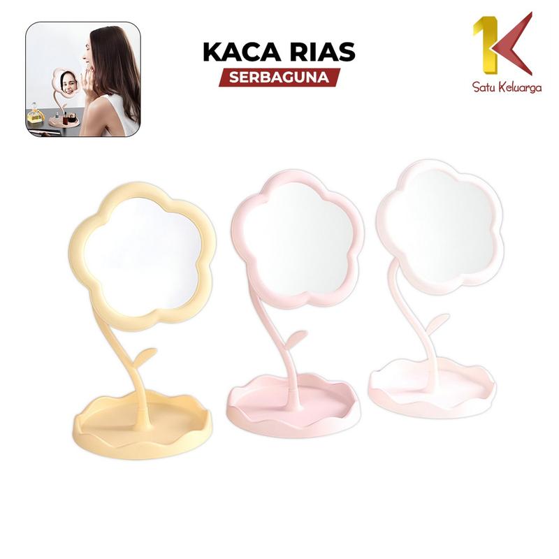 [COD] SK K181 Cermin Aesthetic Stand Mirorr Flower Kaca Makeup - Shop ...